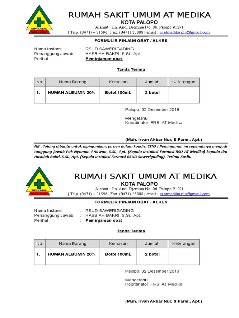 Contoh Form Checklist | PDF