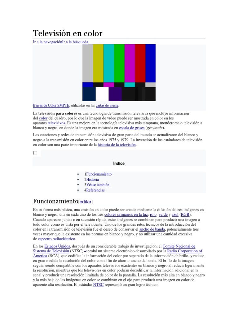 Televisión en Color | PDF | Tecnología de pantalla | Televisión