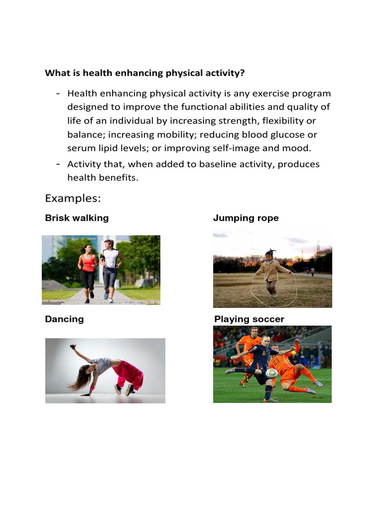Examples:: What Is Health Enhancing Physical Activity? | PDF