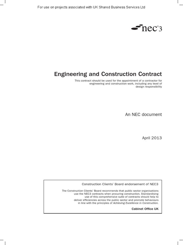 NEC3 Engineering and Construction Contract | General Contractor ...