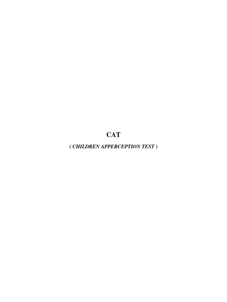 Children Apperception Test | PDF
