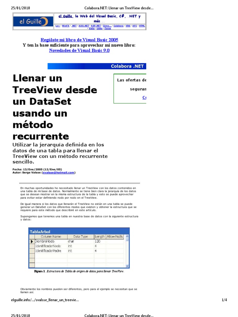 Llenar Un TreeView Desde Un DataSet Usando Un Método Recurrente | PDF ...