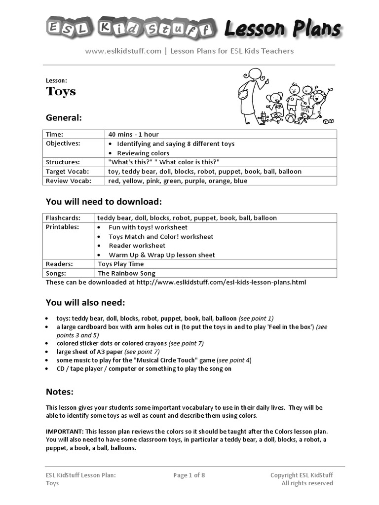 The Toy Lesson | PDF | Toys | Lesson Plan