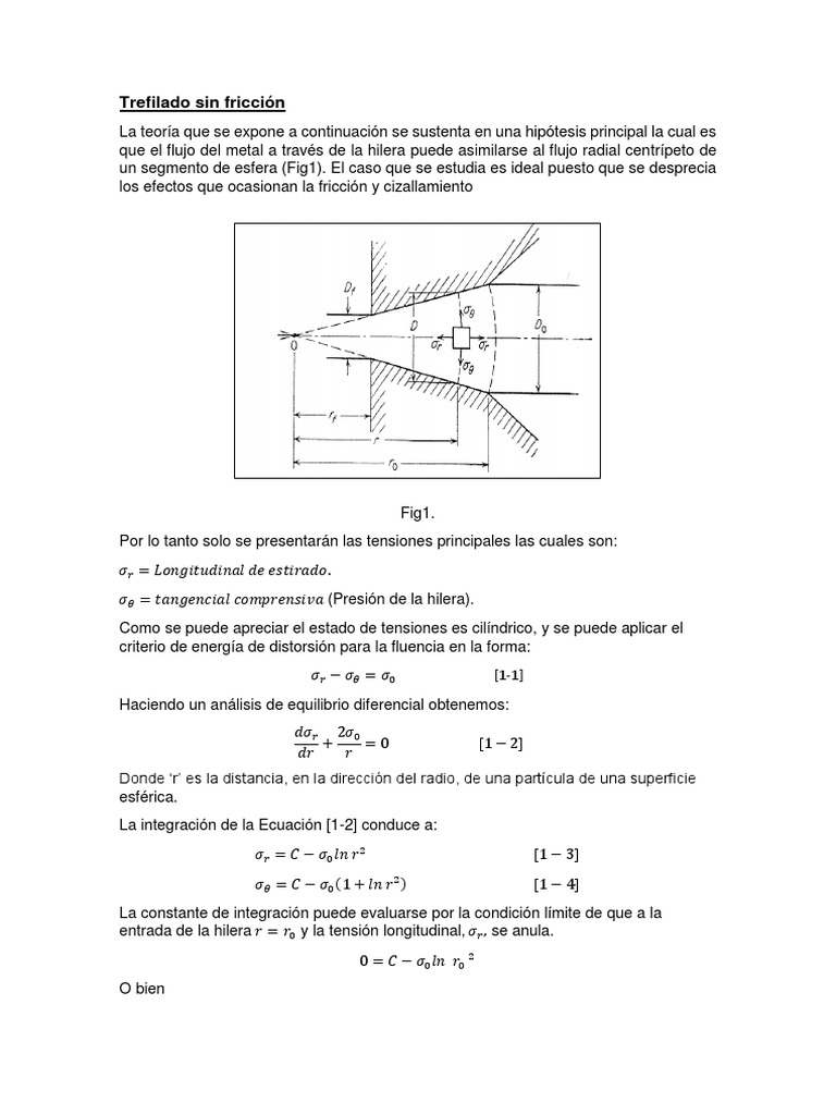 Trefilado Sin Fricción | PDF | Análisis matemático | Mecánica de Medios ...