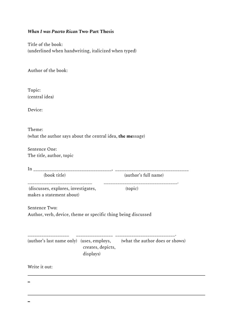 Final Essay Two-Part Thesis | PDF