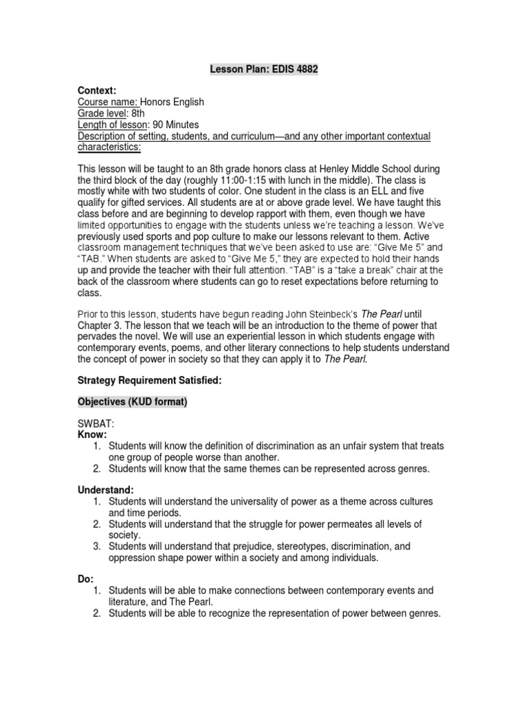Lesson Plan 3 | PDF | Lesson Plan | Genre