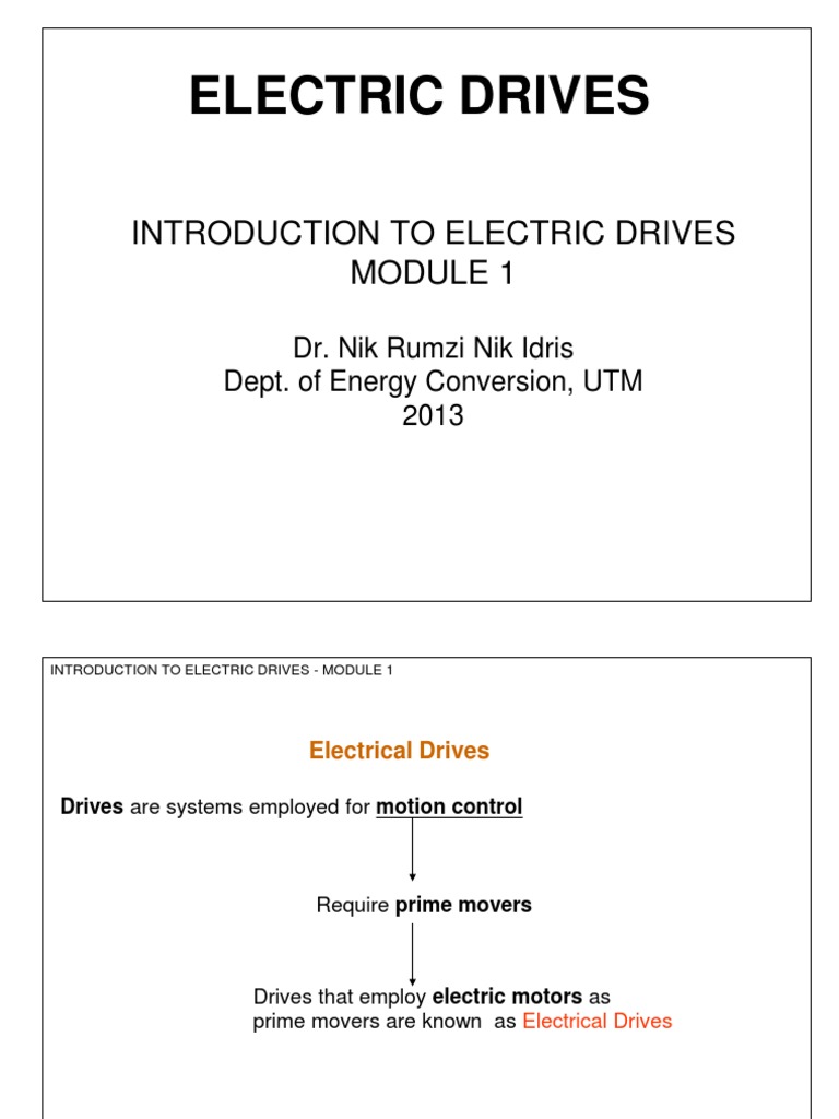 Introduction To Electric Drives | PDF | Power Electronics | Electric Motor