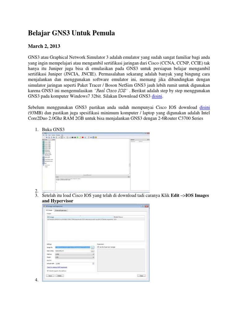 Belajar GNS3 Untuk Pemula | PDF