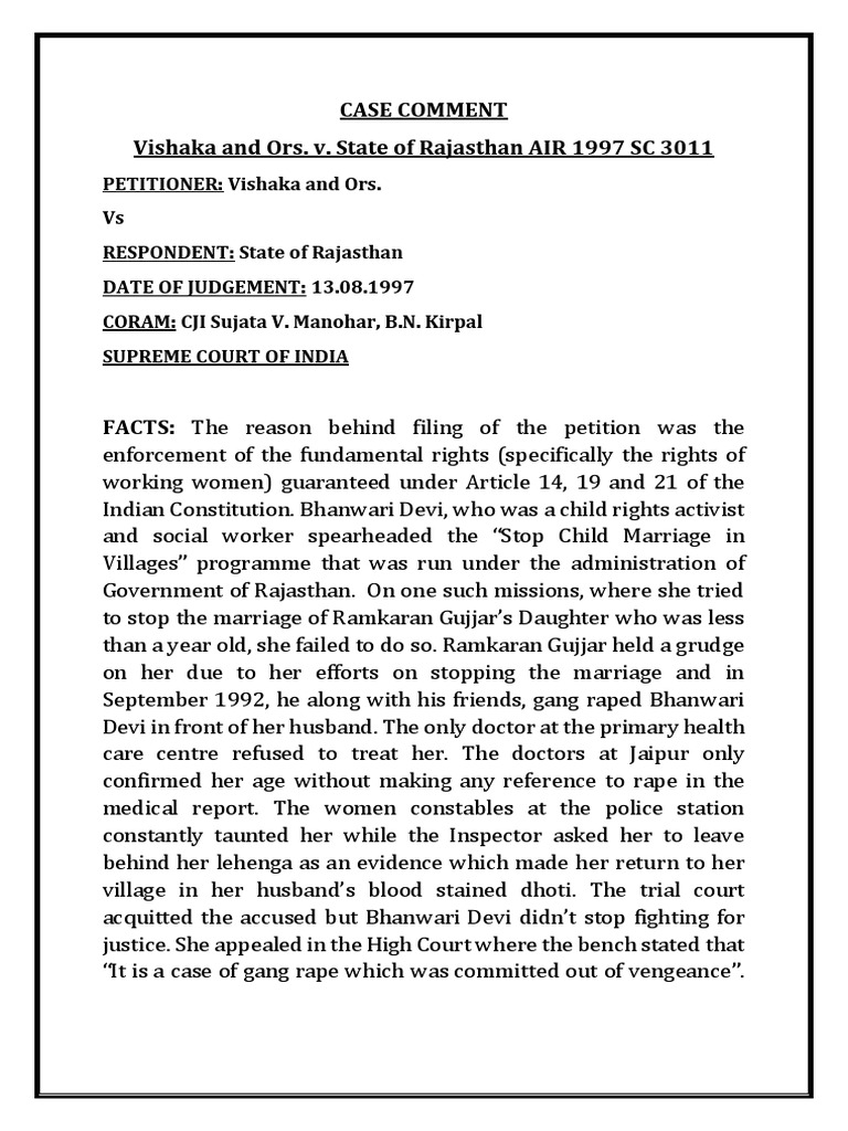 Case Comment | PDF | Sexual Harassment | Harassment