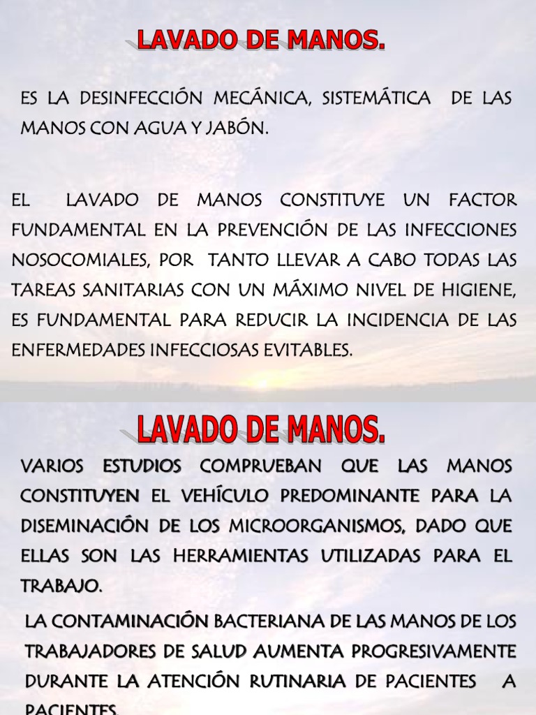 Lavado de Manos | PDF | Lavado de manos | Especialidades Medicas