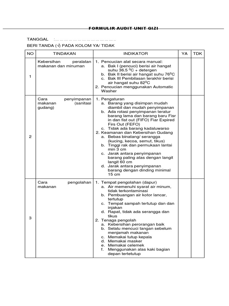 PPI Audit Gizi | PDF