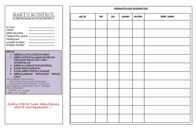 Contoh Kartu-Kontrol-Dm-0711 | PDF