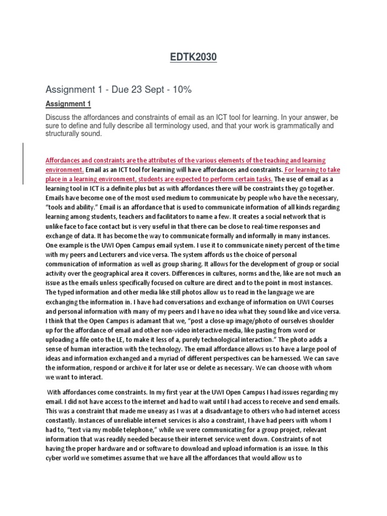 Edtk2030-Assignment-1 Final | PDF | Educational Technology | Behaviorism