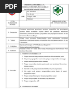 Sop Permintaan Pemeriksaan, Penerimaan Spesimen, Pengambilan Dan Penyimpanan | PDF