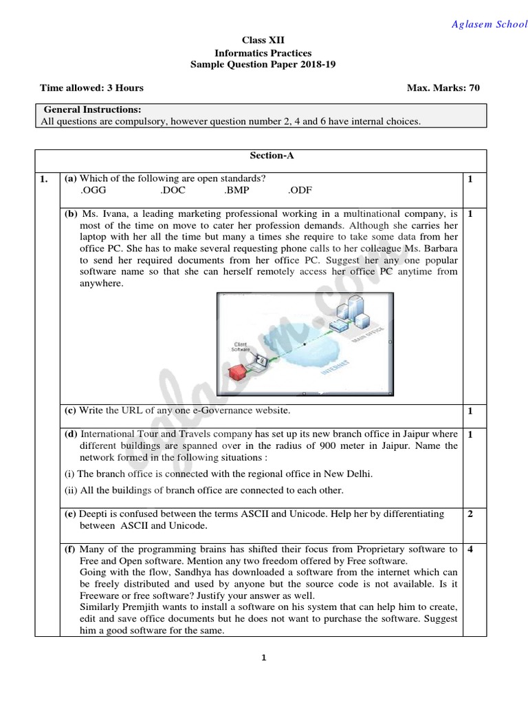 XII-Informatics Practices SQP 2018-19 | PDF | Table (Database) | Database Transaction