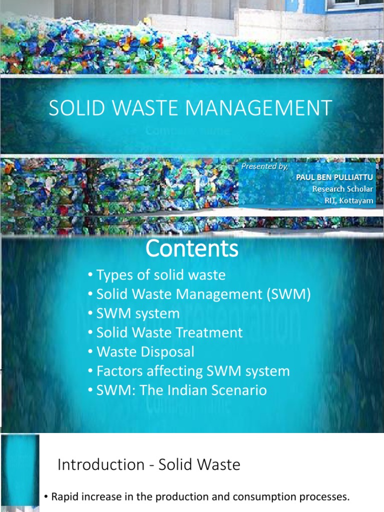Solid Waste Management | PDF | Municipal Solid Waste | Waste Management