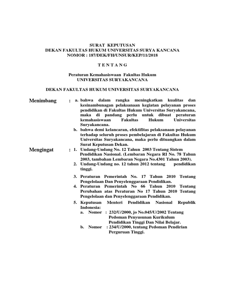 Surat Keputusan DPM-FH | PDF