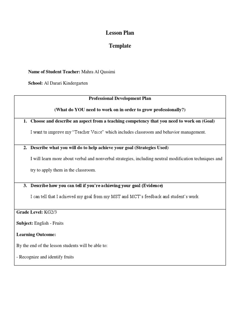Fruits | PDF | Teachers | Lesson Plan