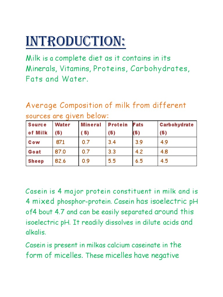 Milk Complete Diet As It Contains in Its Minerals, Vitamins, Proteins ...