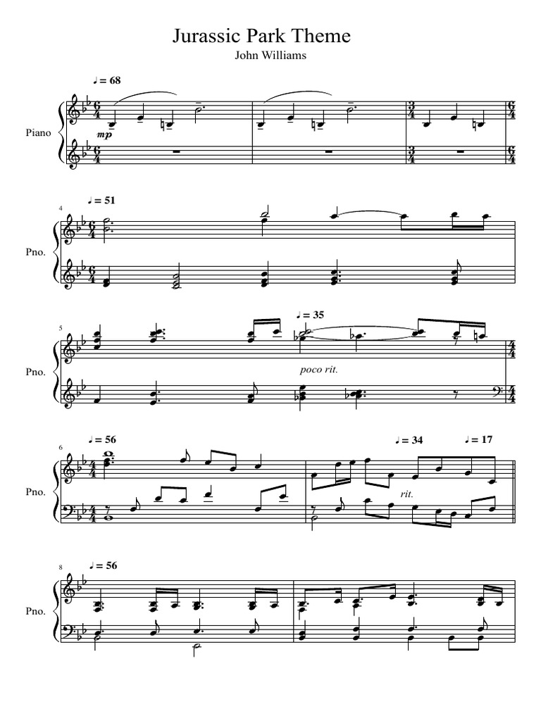 John William - Jurassic Park Theme | PDF | Leisure