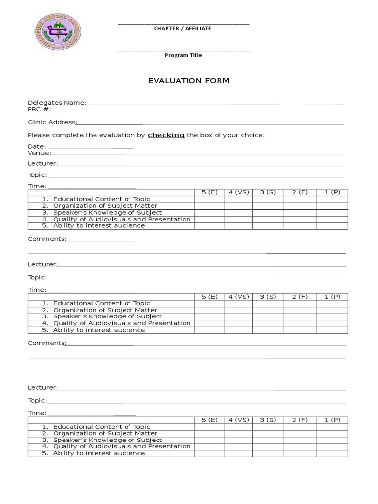 CPD Evaluation Form | PDF