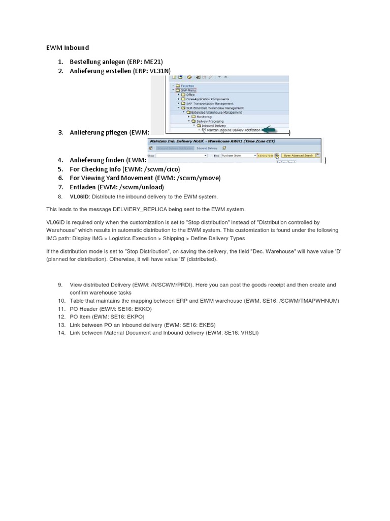 EWM Inbound Process Guide | PDF | Computers