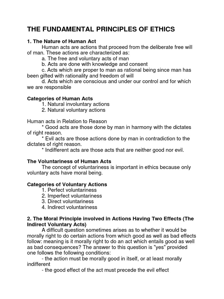 The Fundamental Principles of Ethics | PDF | Reason | Free Will