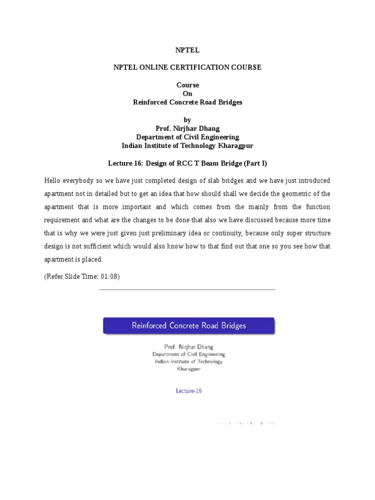 Design of RCC T Beam Bridges | PDF | Beam (Structure) | Bridge