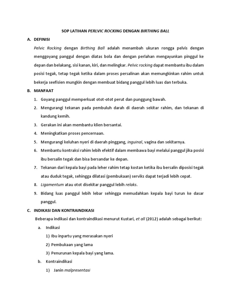 Sop Pelvic Rocking Exercise | PDF | Olahraga & Rekreasi | Kesehatan ...