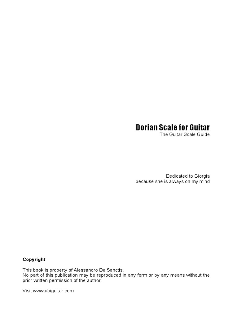 Dorian Scale For Guitar Melodic Licks and Exercises | PDF | Scale ...