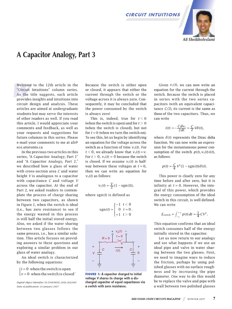 A Capacitor Analogy, Part 3: Circuit Intuitions | PDF | Capacitor ...