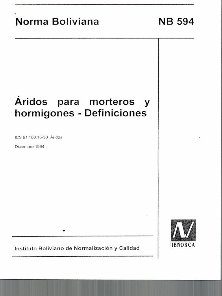 NB 594 Áridos Mor y Hor Definiciones | PDF