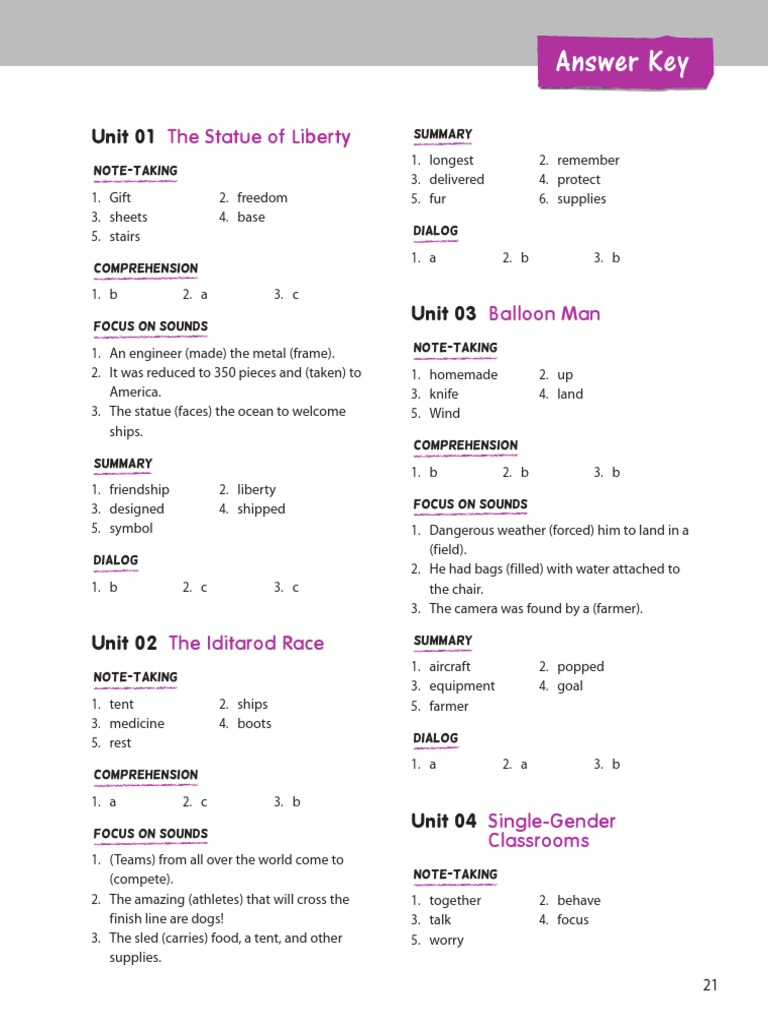 Listening To The News 1 - Answer Key | PDF | Nature
