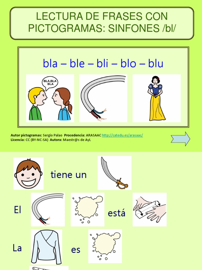Lectura de Frases Con Pictogramas - Sinfon BL | PDF