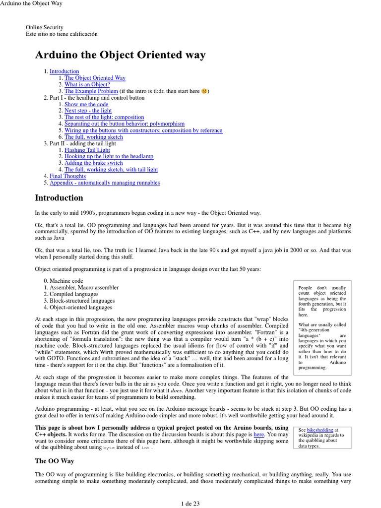 Arduino The Object Way | PDF | Object Oriented Programming | Assembly Language