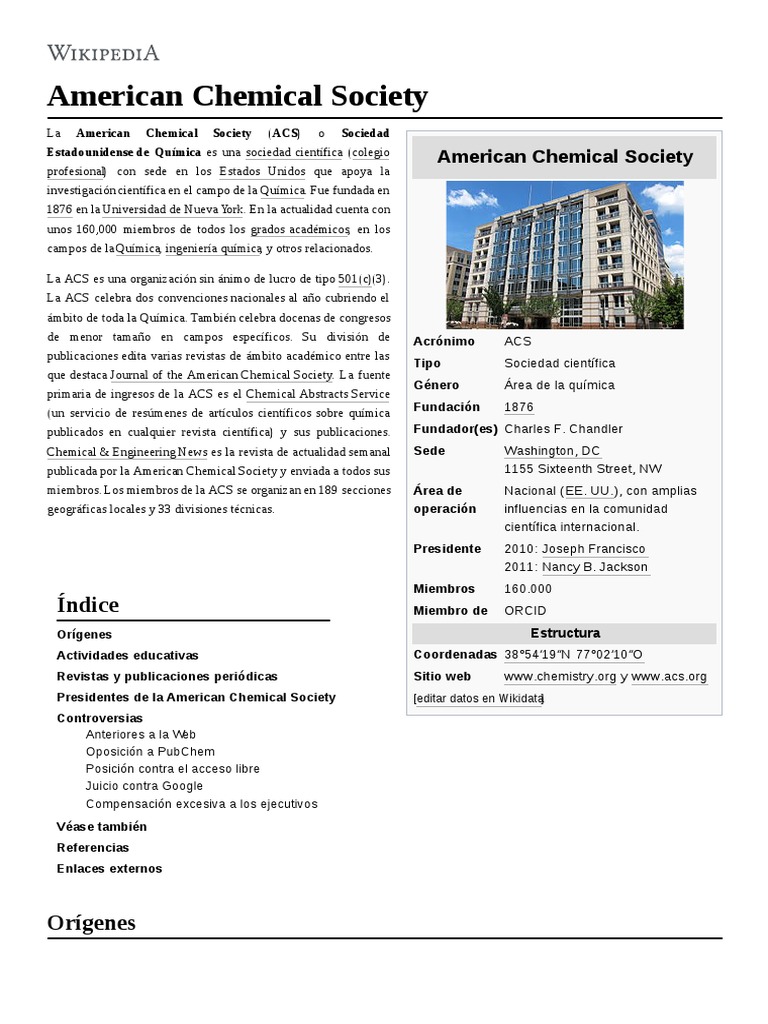 American Chemical Society | PDF | Academia | Ciencias fisicas