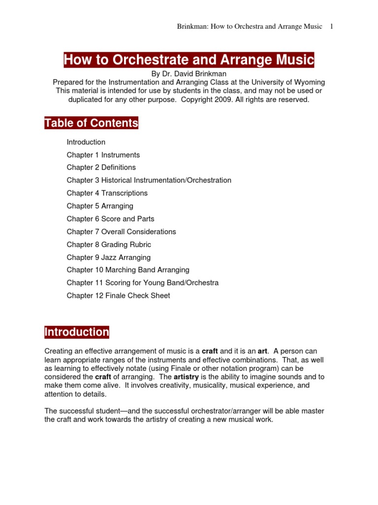 How To Orchestrate and Arrange Music | Download Free PDF | Orchestras ...