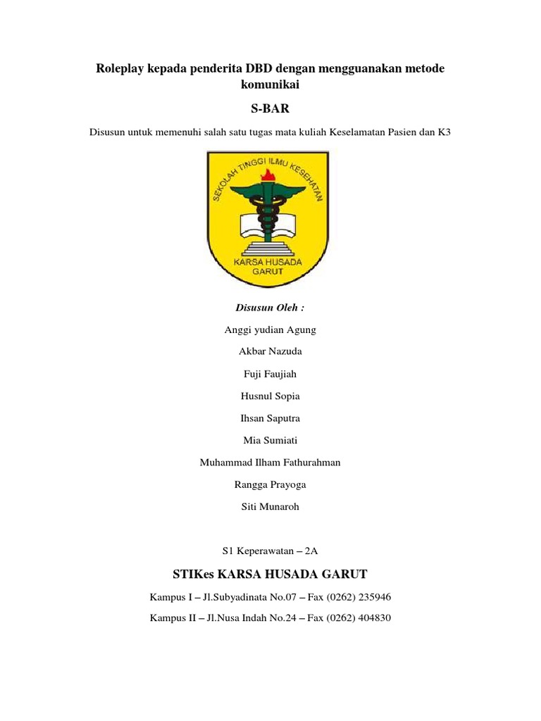 Roleplay Metode Sbar | PDF