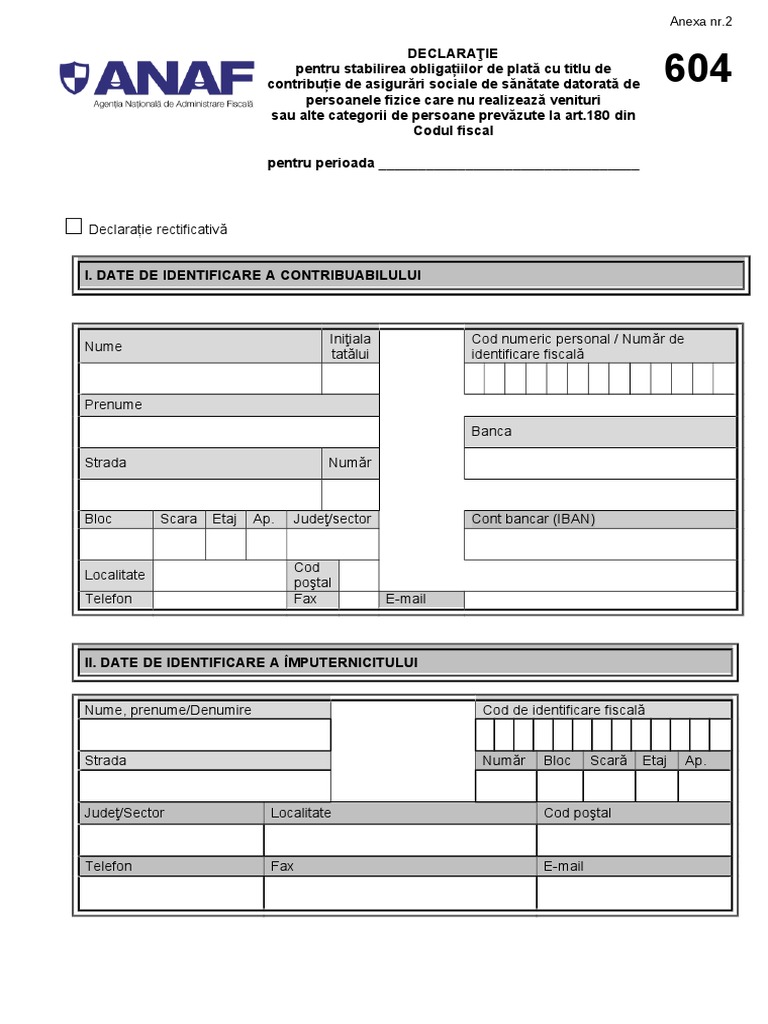 Declaratia 604 PDF | PDF