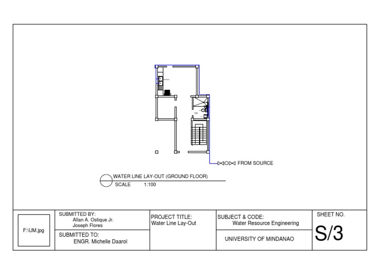 Proposed Water Line Layout for Ground Floor of Building Focused on ...