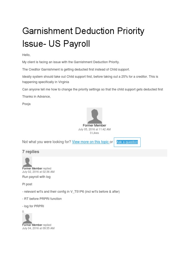 Garnishment Deduction Priority Issue | PDF | Garnishment | Business