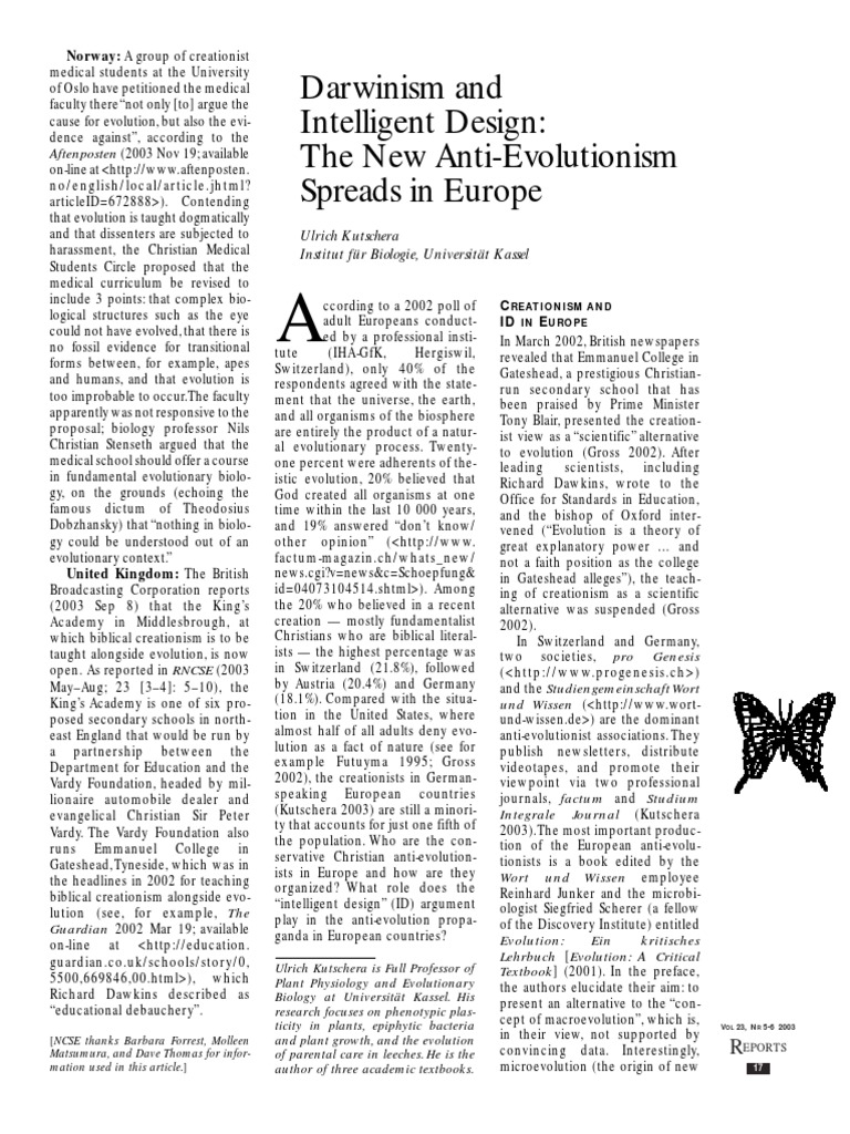 Darwinism IntelligentDesign 3 | PDF | Creationism | Intelligent Design