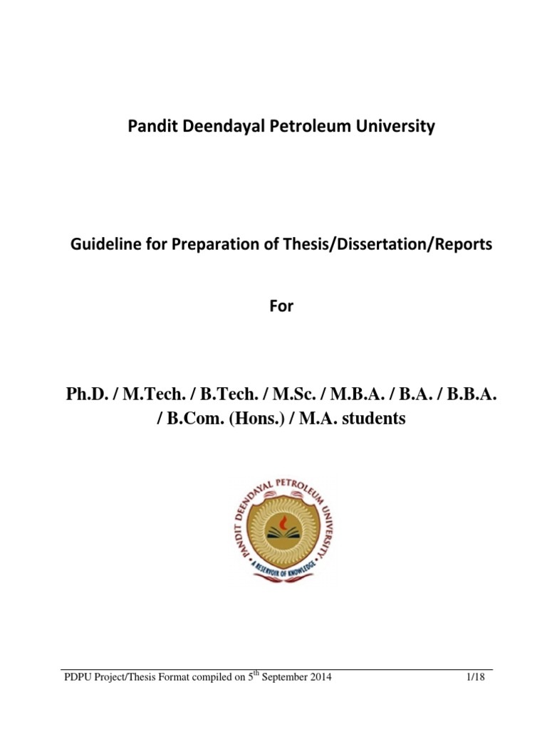 Guidelines For Writing UG-PG-PhD ProjectReportThesis | Download Free ...