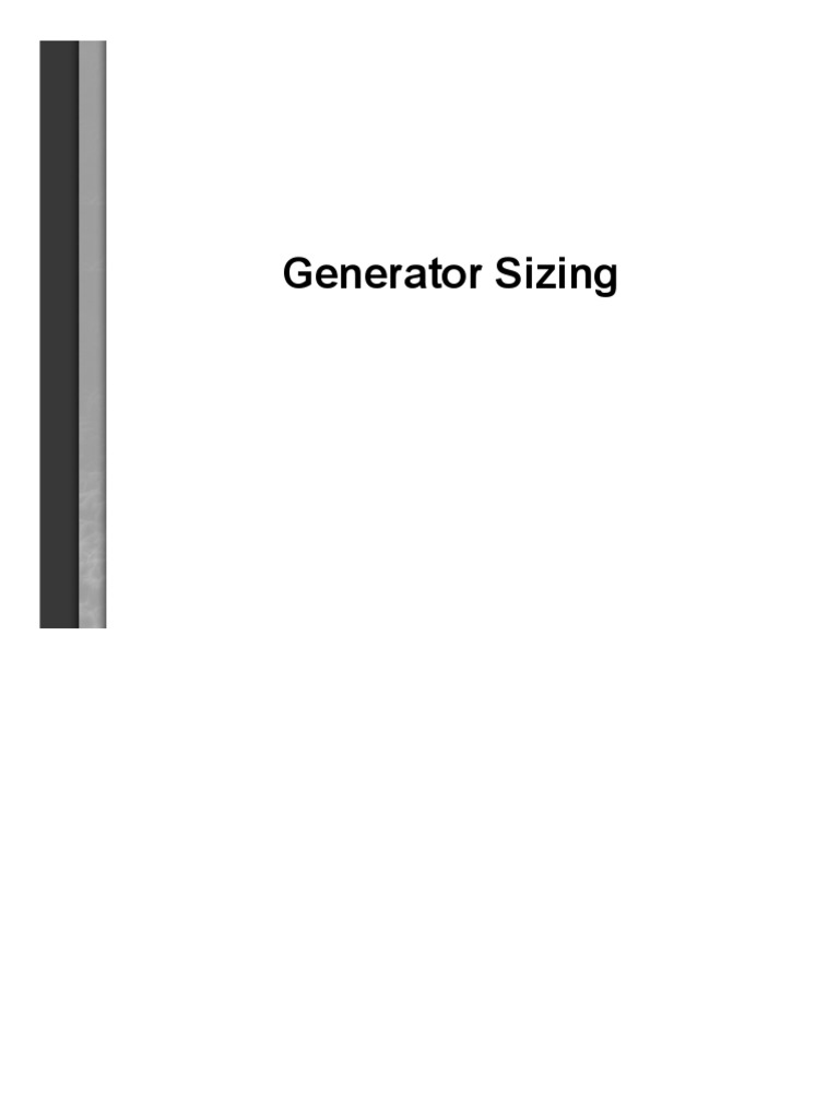 Generator Sizing Factors | PDF | Electric Generator | Power (Physics)