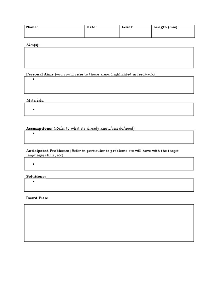 PPP Lesson Plan Template | PDF