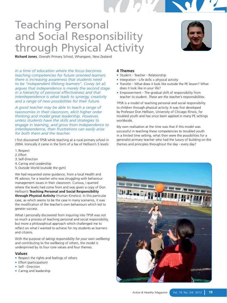 TPSR Model in Physical Education Teaching | PDF | Teachers | Physical ...