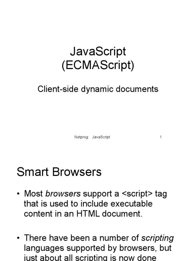 Javascript (Ecmascript) : Client-Side Dynamic Documents | PDF | Java Script | Document Object Model