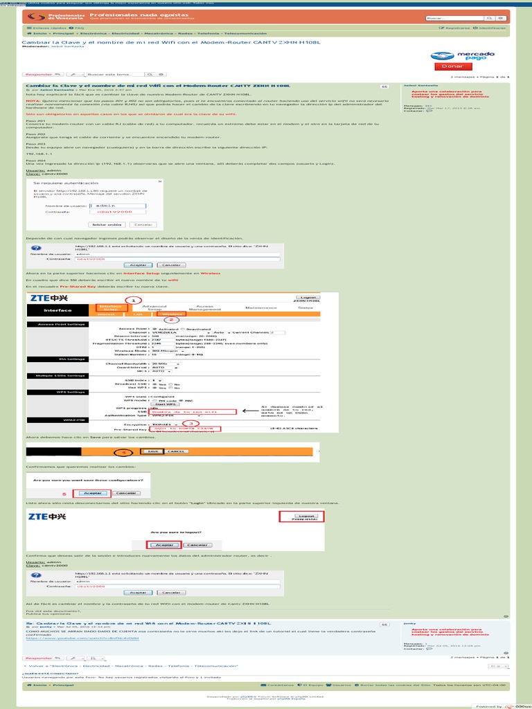 Cambiar La Clave y El Nombre de Mi Red Wifi Con El Modem-Router CANTV ...