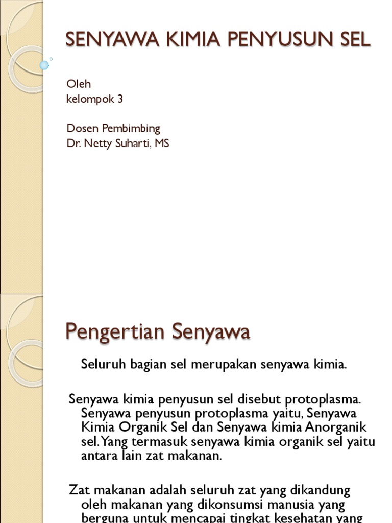Senyawa Kimia Penyusun Sel | PDF
