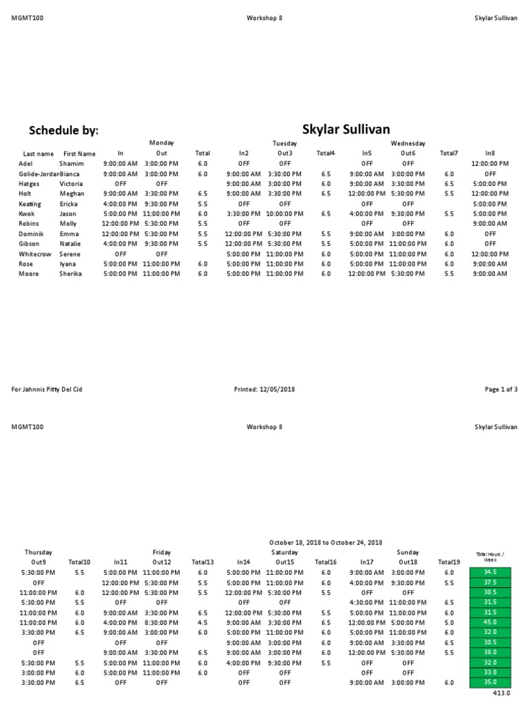 Skylar Sullivan - Schedule Completed | PDF | Sports